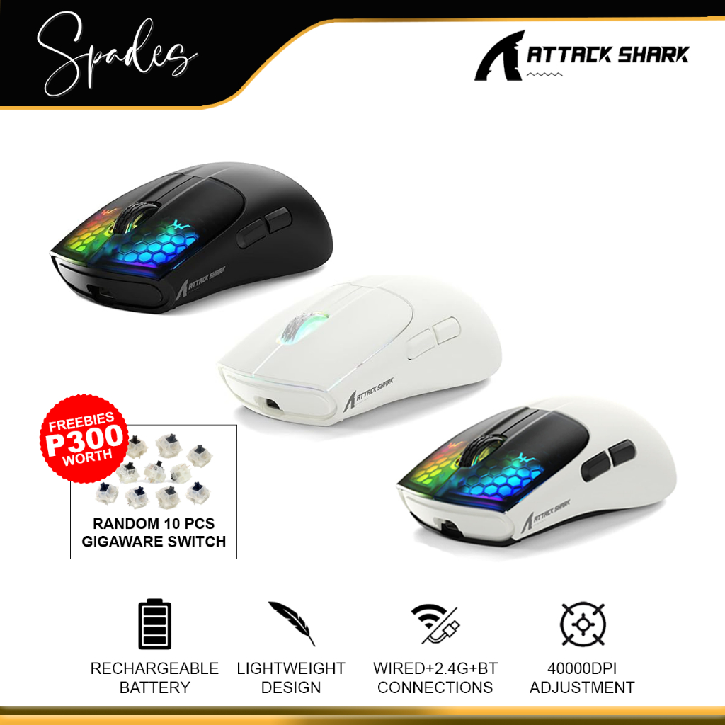Attack Shark X5 Wireless Gaming Mouse Tri-Mode 2.4G USB-C Wired ...