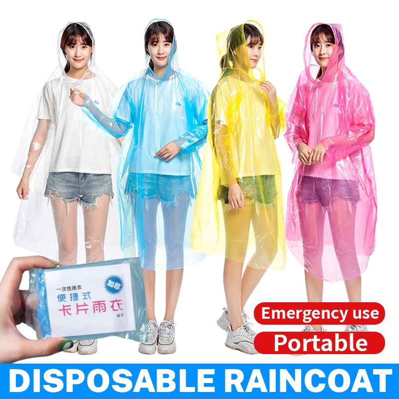 Card Raincoat Disposable Portable Raincoat Whole Body Rain Cover ...