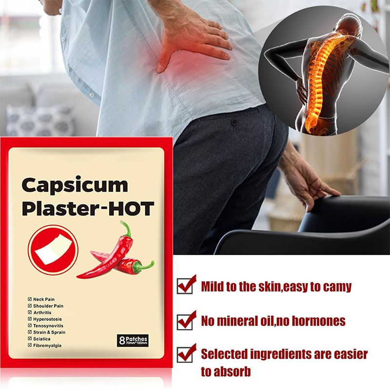 Capsicum Plaster Hot Chili Pain Relief Chinese Medical Patch Joint care ...
