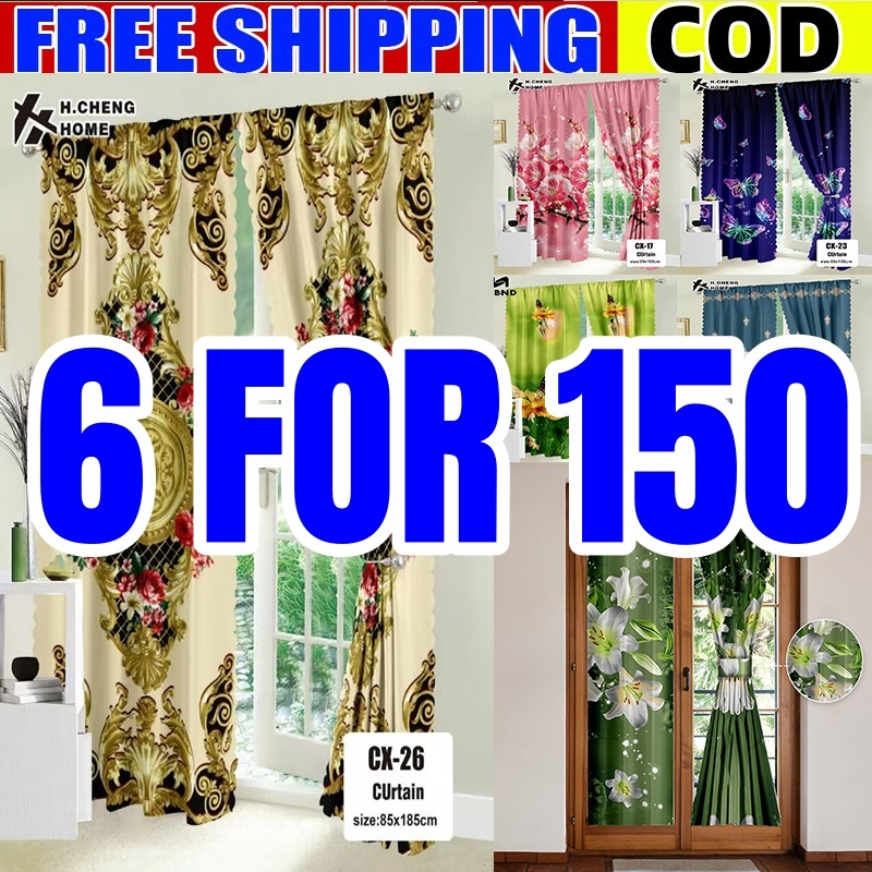 6 For 150 Window Curtain kurtina 85×185cm Elegant Kurtain non ring door ...
