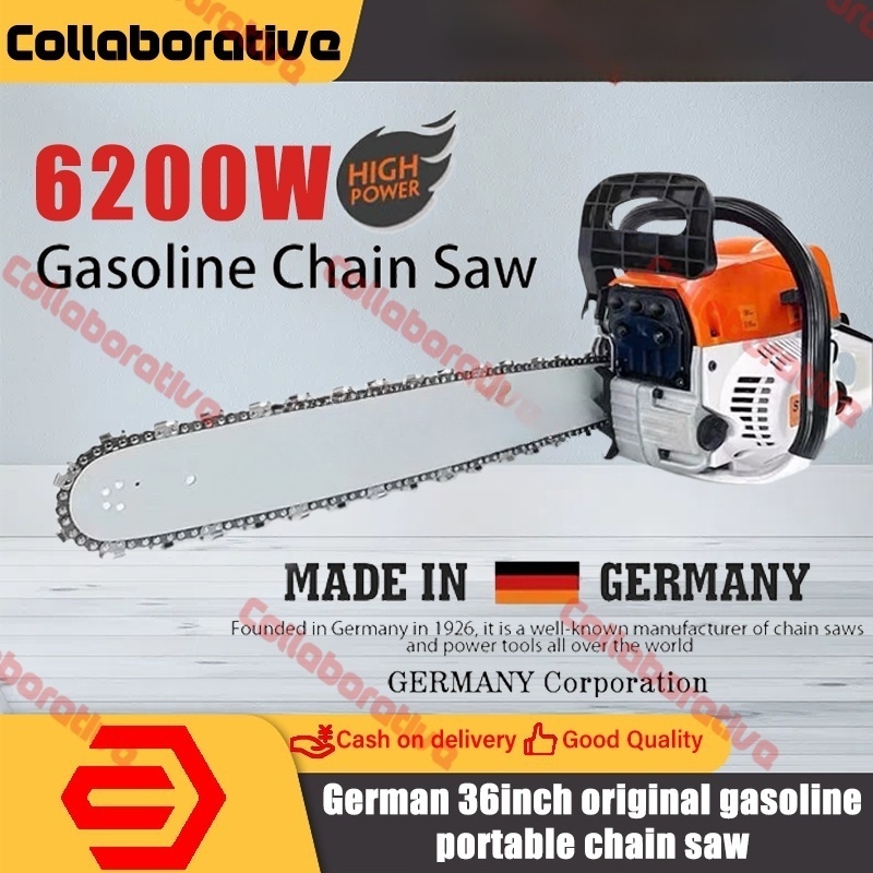 36 inches Power Chainsaw petrol ChainSaw Wood Working Saw | Shopee ...