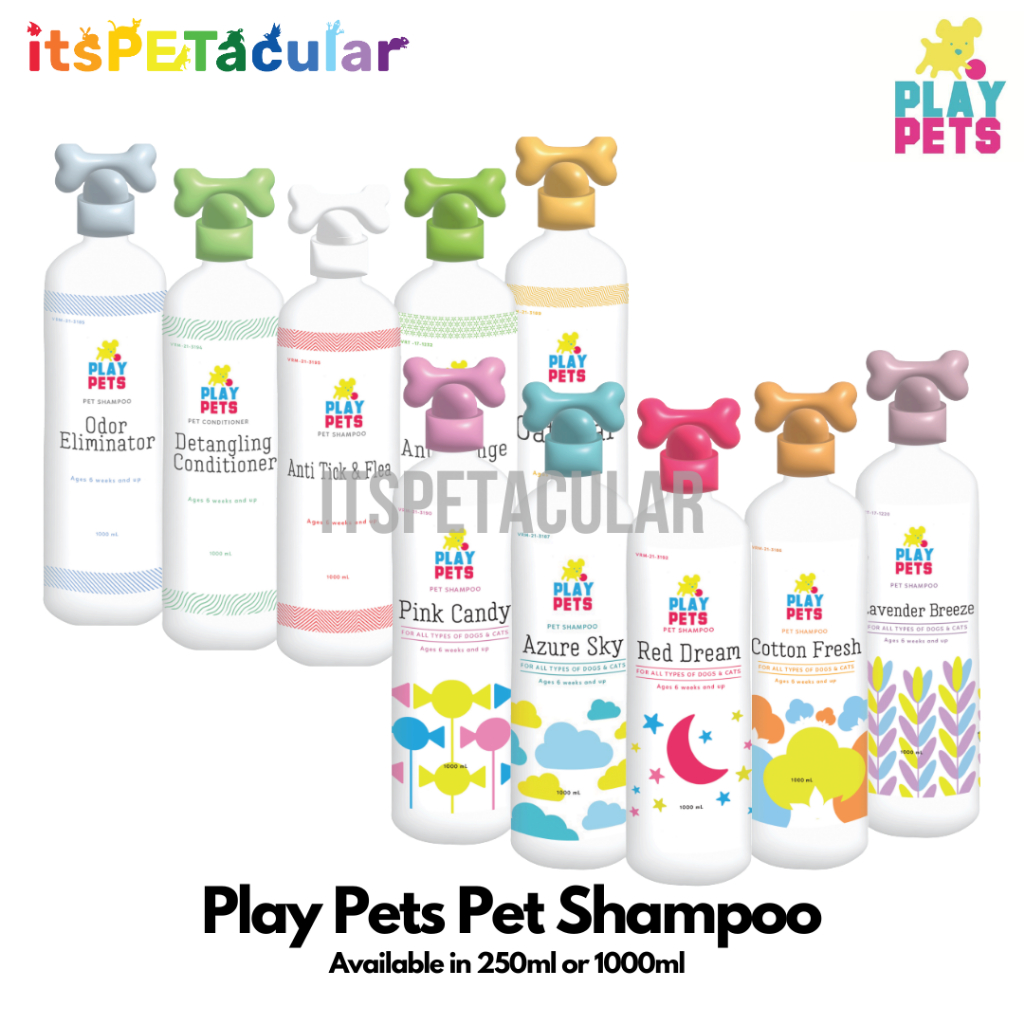 Play Pets Pet Shampoo / Conditioner 250ml or 1000ml (For Dogs and Cats ...