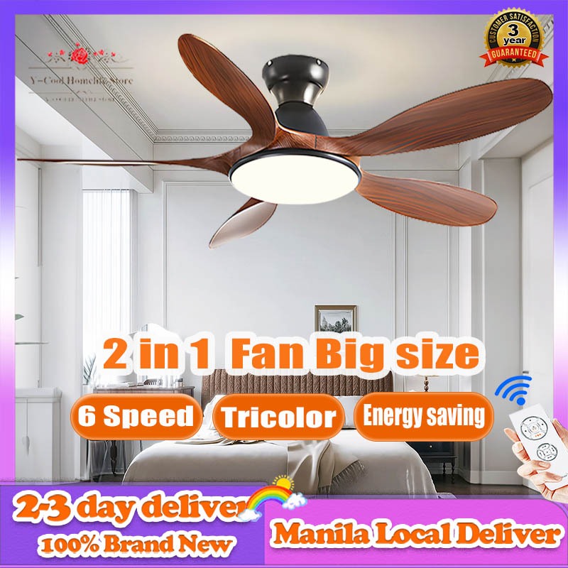 Nordic ceiling fan with light big size strong wind inverter Remote ...