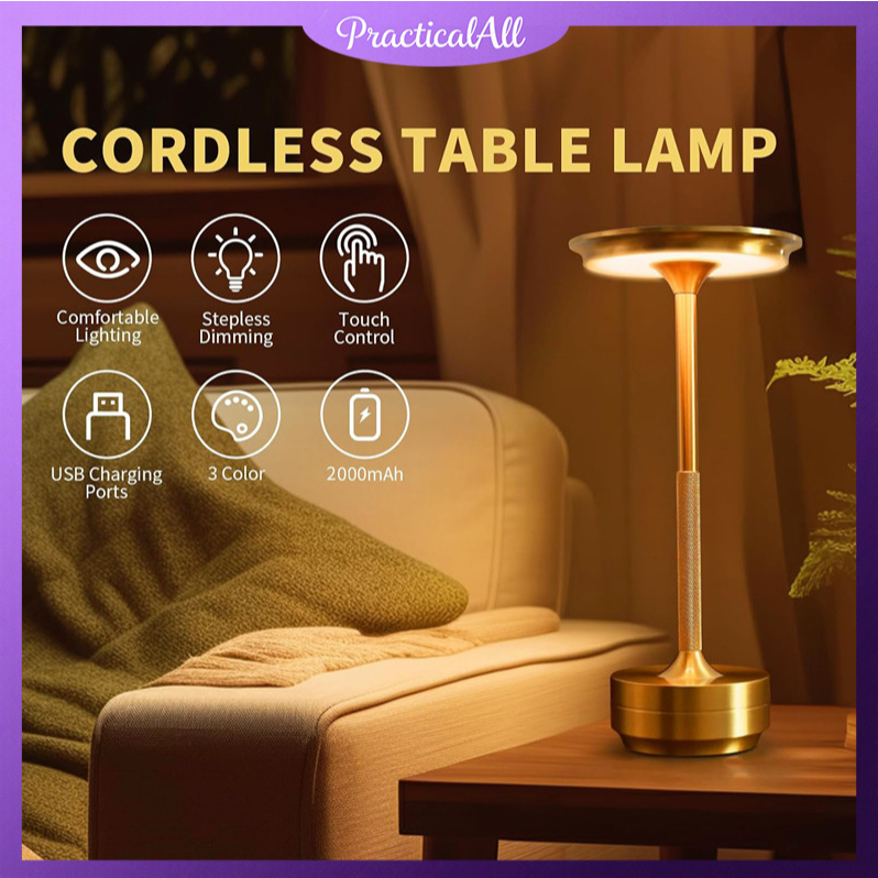 USB LED Bar Table Lamp Rechargeable Desktop Touch Sensor LED Reading ...