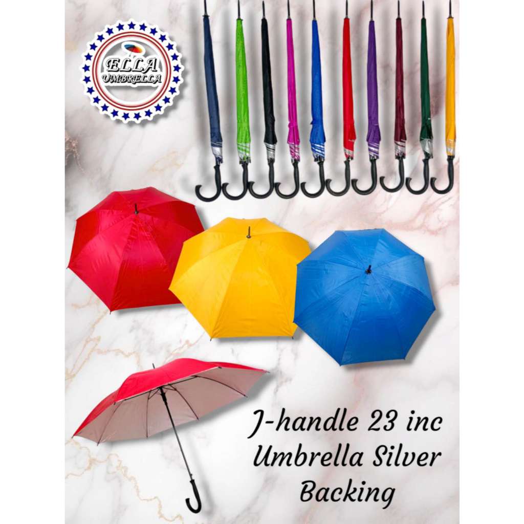(ellashop) COD 23 inches silver Backing Umbrella High Quality | Shopee ...