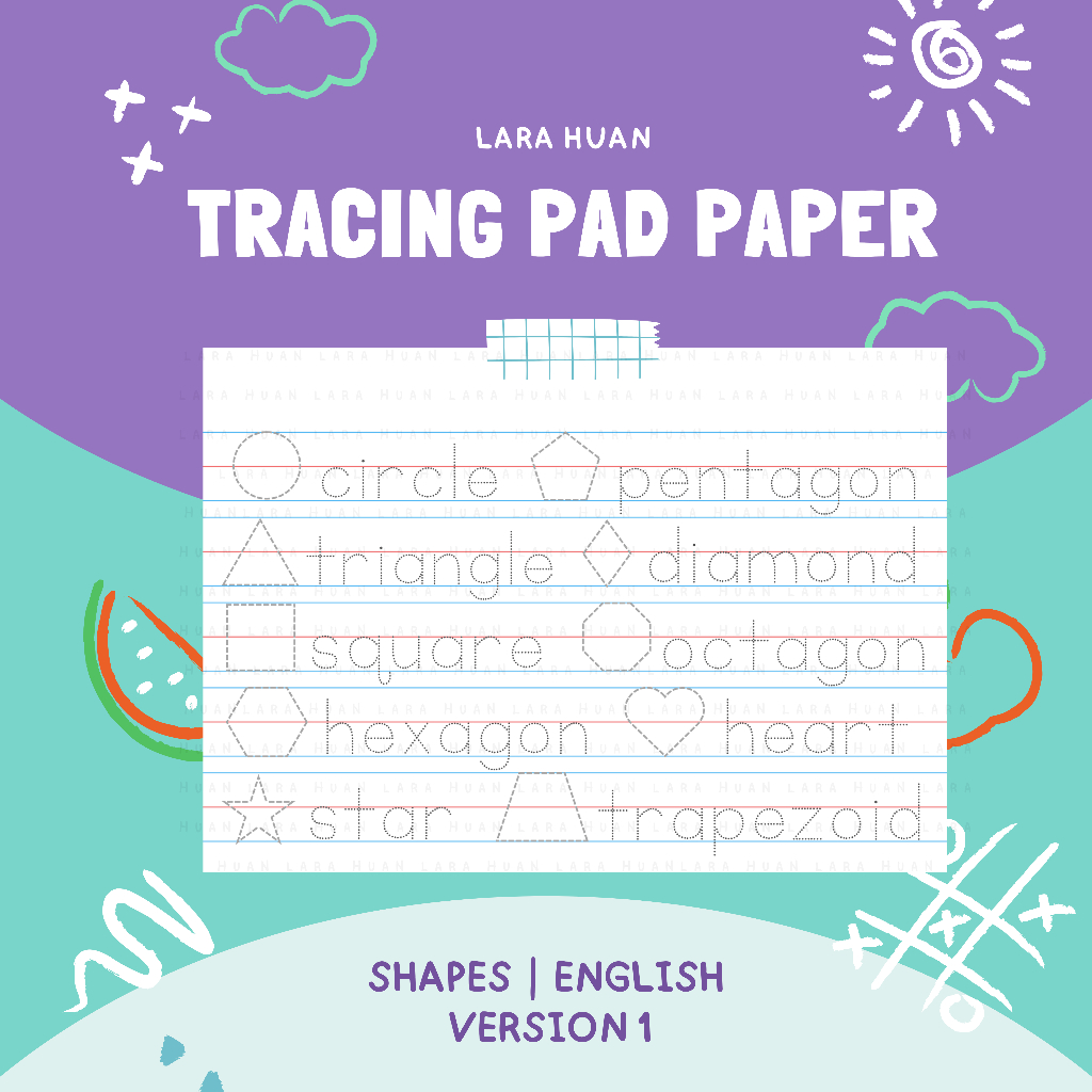 Tracing Pad Paper | Shapes | English & Tagalog | Lines | LARA HUAN ...