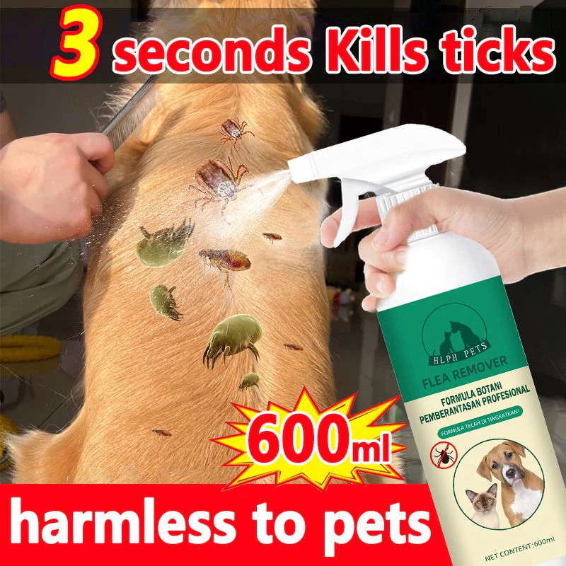 Fleas and ticks remover 600ml Dog spray for ticks and fleas Pet spray ...