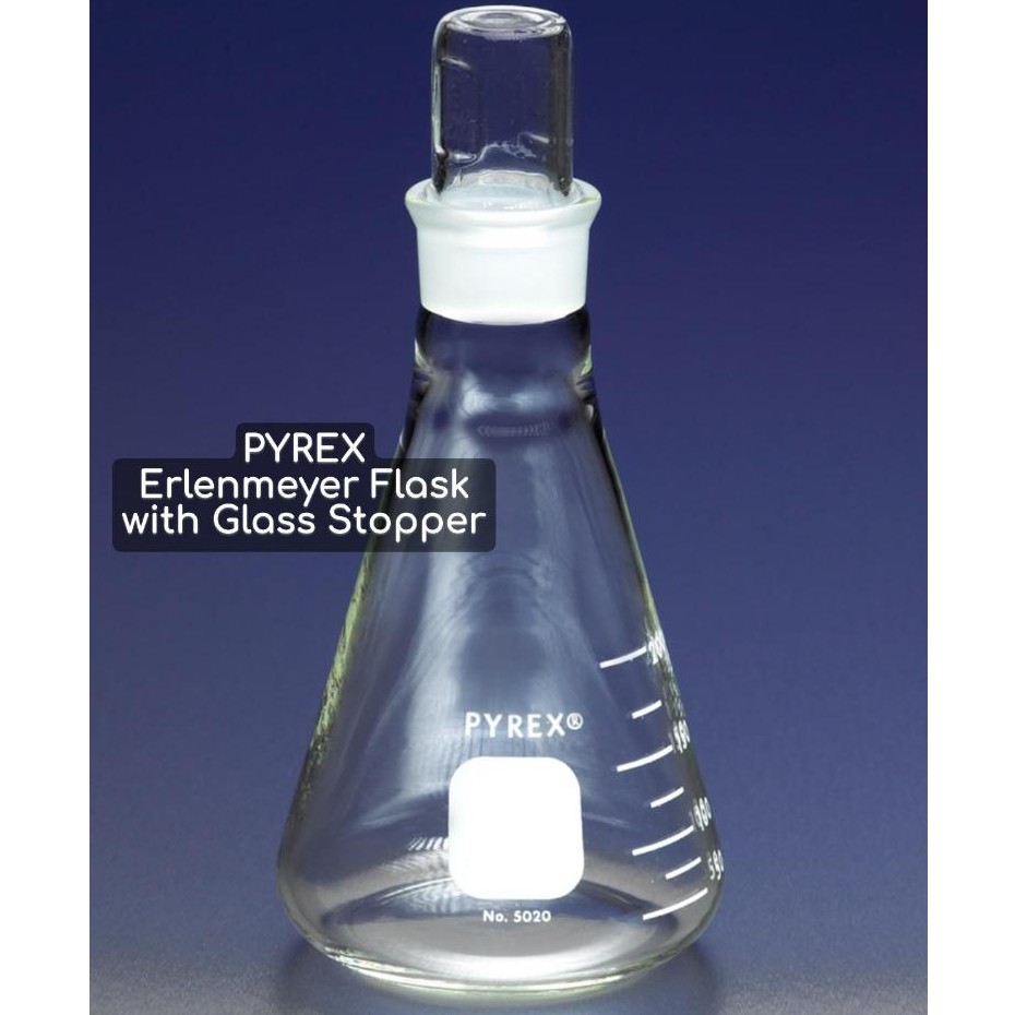 PYREX Erlenmeyer Flask with Glass Stopper, Sold Per Piece | Shopee ...