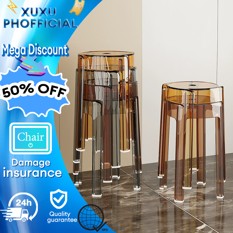 Transparent Plastic Stools Stackable Benches Acrylic Dining Stools ...