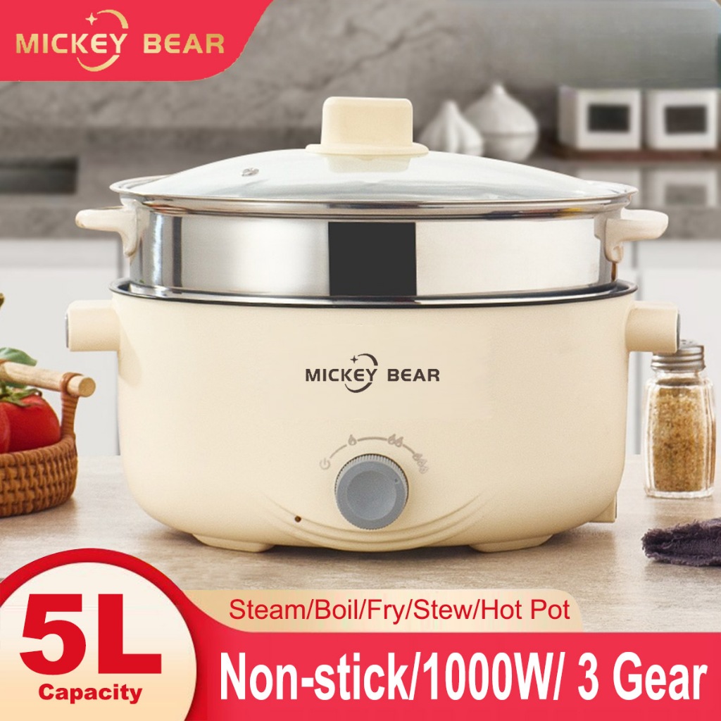 5L Electric Cooking Pot Big Capacity Multi-function Cooker Non-stick ...