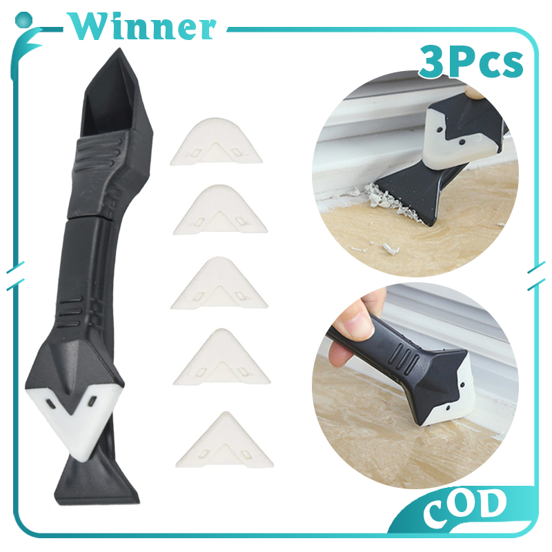 3 In 1 Silicone Scraper Sealant Finishing Tool Glass Glue Angle Scraper ...