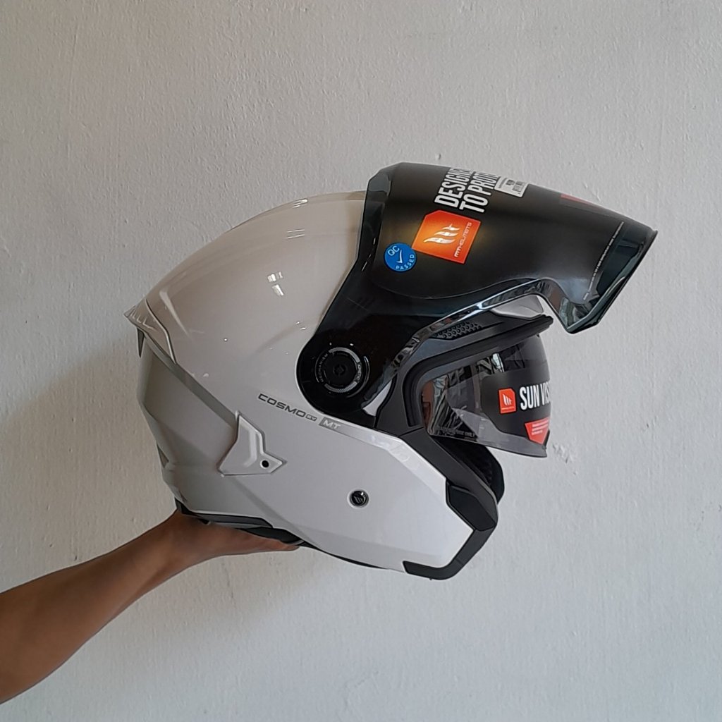 Helmet MT Cosmo Half Face Dual Visor Plain 2020421 | Shopee Philippines