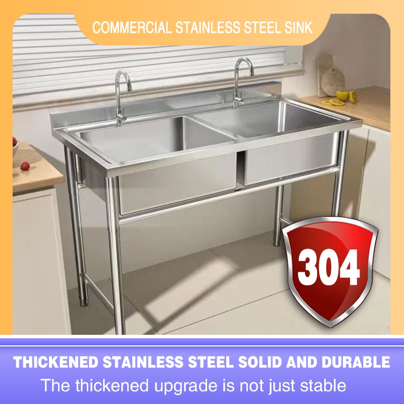 Stainless steel sink with platform single sink double sink dining room ...