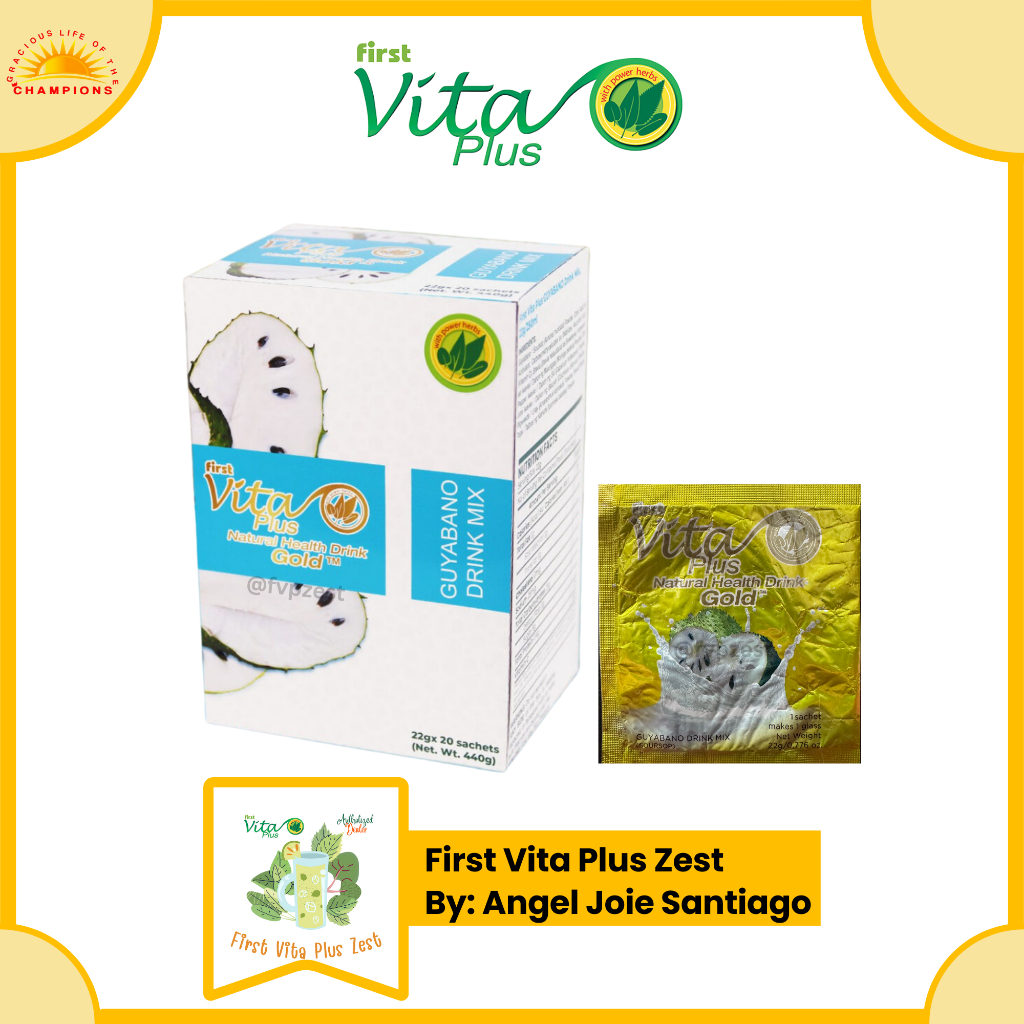 First Vita Plus Guyabano Gold Drink Mix Natural Health Drink (20 Sachets per Box) | Shopee ...