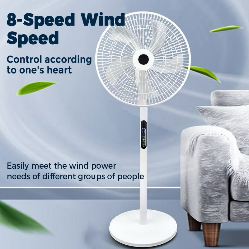 Electric Fan Stand Fan 16 Inch Strong Wind 5 Blade Stand fan Silent ...