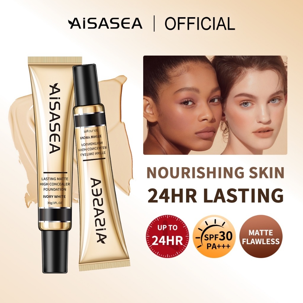 [2-Pack] AISASEA 24-hour Oil Control Matte Concealer Foundation SPF30 ...