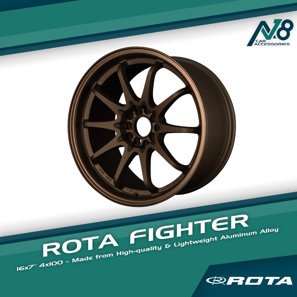 ROTA Fighter 16x7 4x100 SPEED BRONZE Wheels Genuine | Shopee Philippines