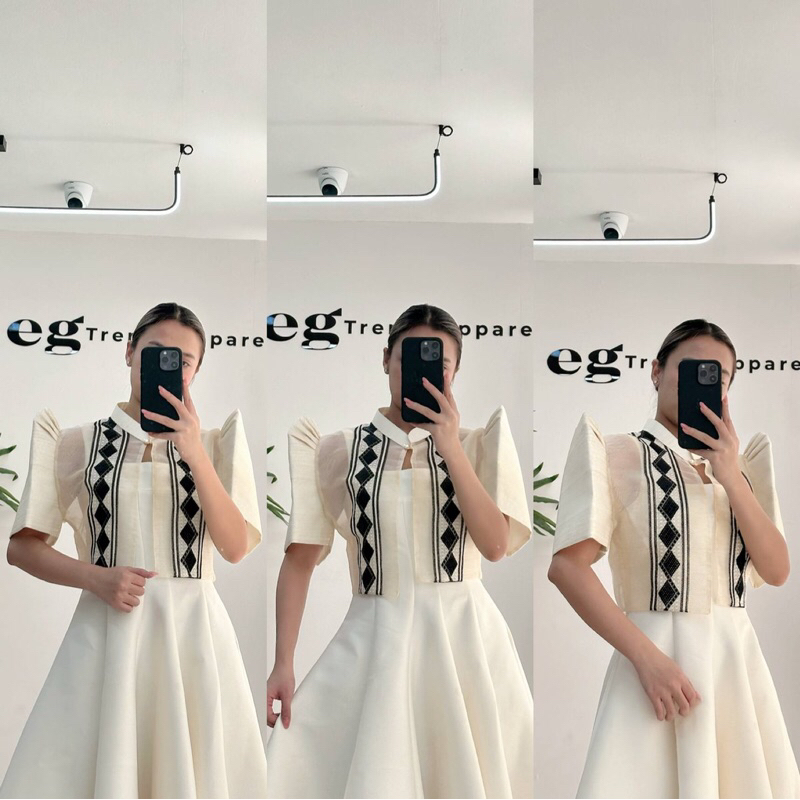EG TRENDS APPAREL | MODERN FILIPINIANA TOP | PINYA ORGANZA | S - XL ...