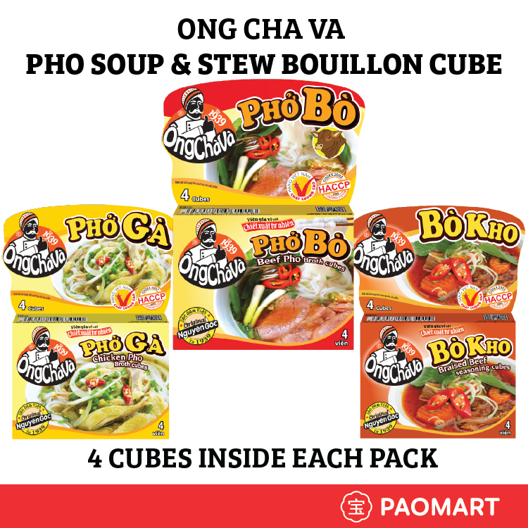 Ong Cha Va Pho Bouillon Broth Cubes for Beef Pho / Chicken Pho / Beef ...
