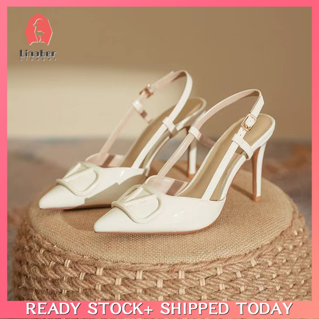 Slim Heel Leather Sandals – Fashionable Pointed High Heels for Women ...