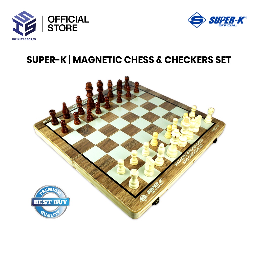 Super-K | Premium Wooden Chess & Checkers Set with Magnetic Pieces (SKG ...