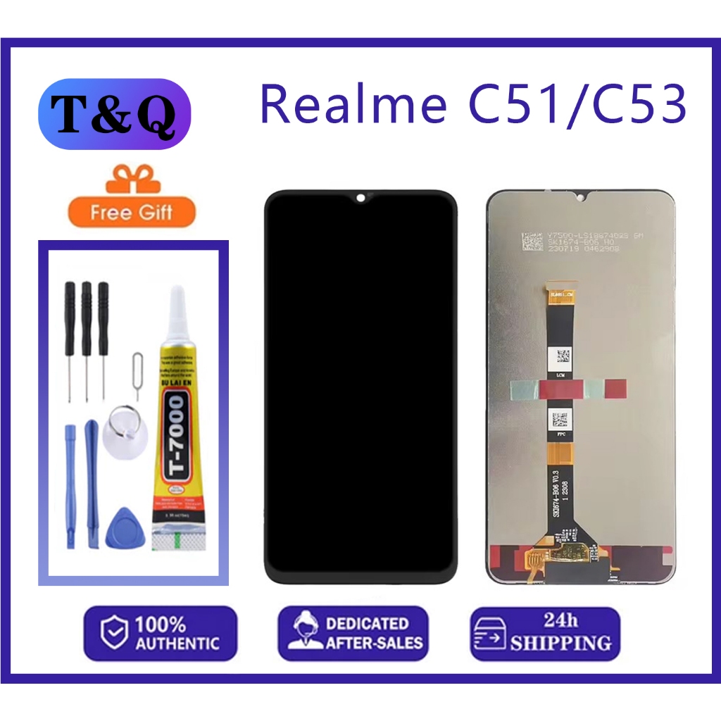 For Realme C51 C53 C63 C65 C67 LCD Display Touch Screen Digitizer Full Assembly Replacement Part ...