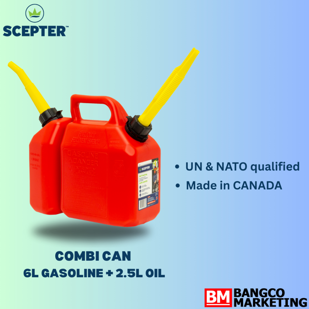 GASOLINE CONTAINER DUAL/COMBO SCEPTER JERRY CANS (PETROL 6L/OIL 2.25 L ...