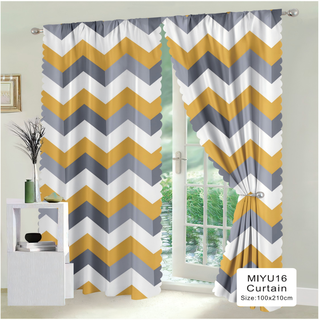 Curtain Kurtina Sa Bintana 100x210cm Windows Curtain Kurtina Door Green ...