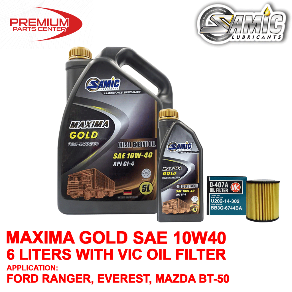 SAMIC MAXIMA GOLD 10W-40 6 liters Ford Ranger , Everest , MAZDA BT-50 ...