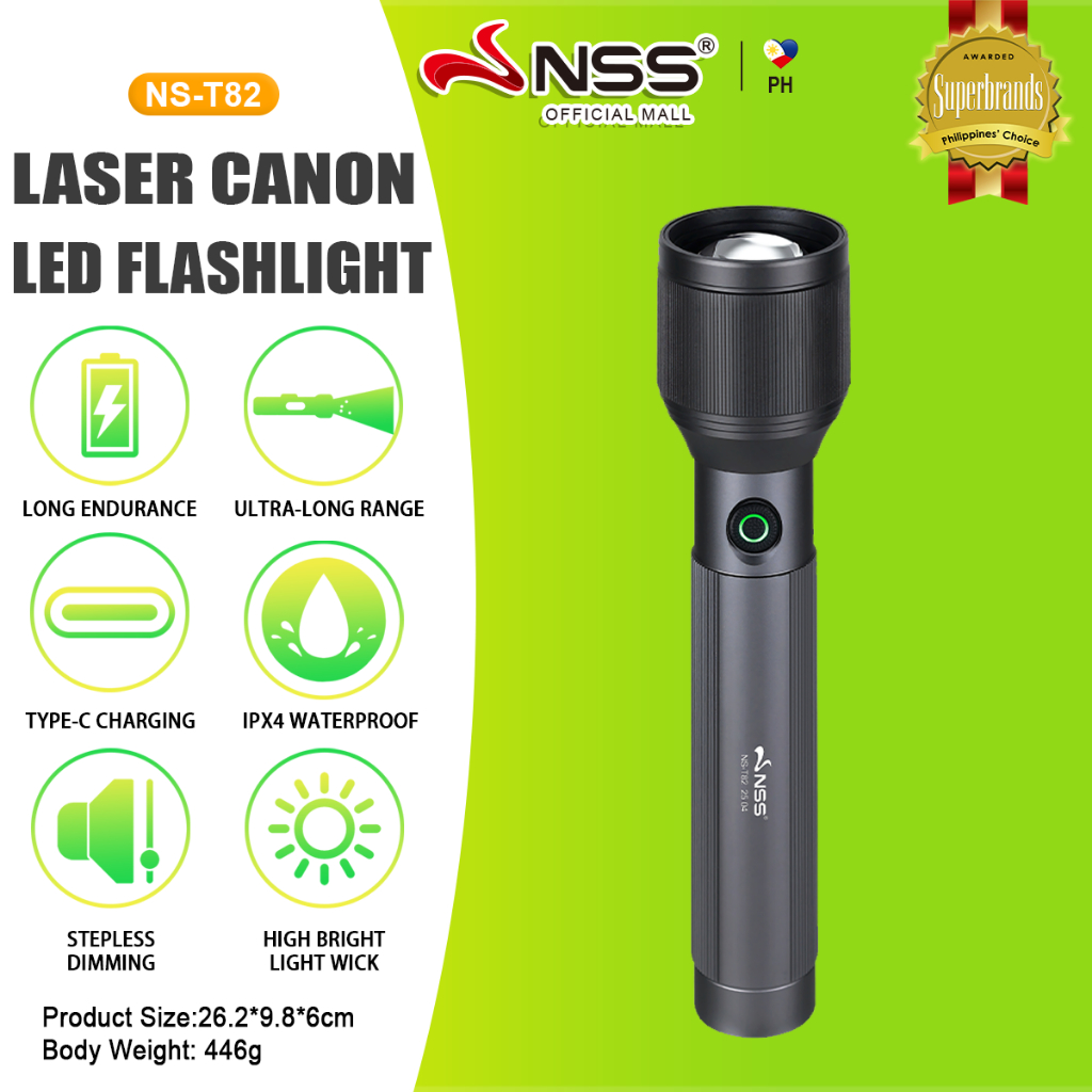 NSS Laser Canon LED Flashlight Portable Strong Light Ultra bright ...