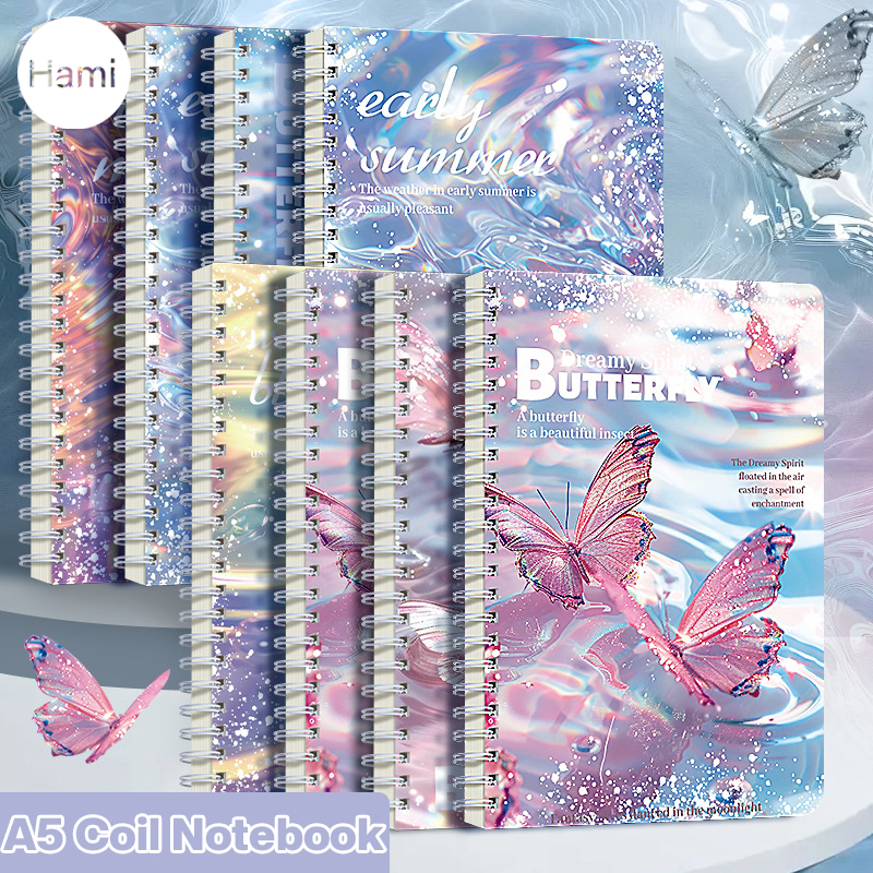 4Pc Thick A5 Spiral Spring Notebook For High School Loose Leaf Notebook ...