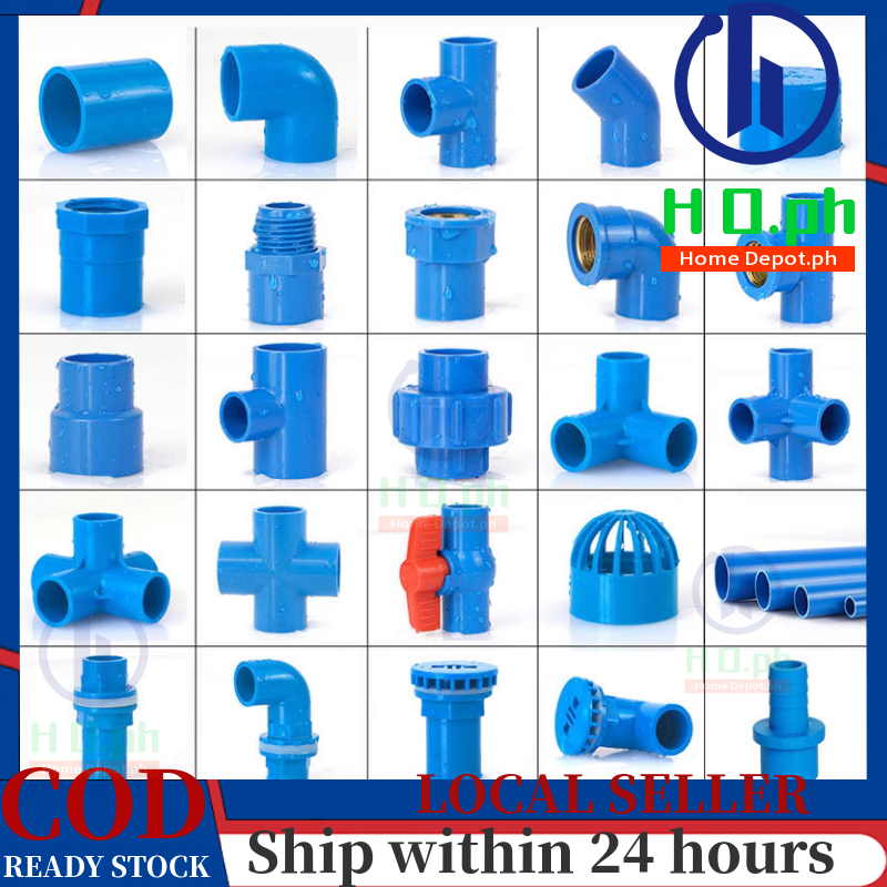【Ready Stock】PVC BLUE FITTINGS 1/2" 3/4'' 1'' EIbow, Tee, Male Adaptor ...
