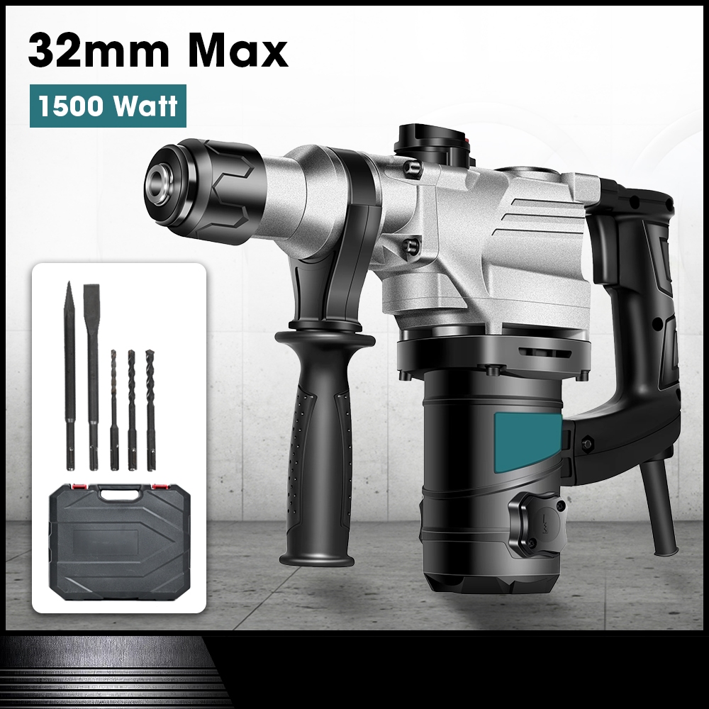 Chipping Hammer 1500W 26mm Heavy Duty Professional Chipping Gun Rotary ...