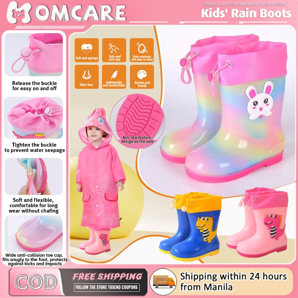 rain boots for kids boy girl bota shoes rain boot waterproof Non Slip ...
