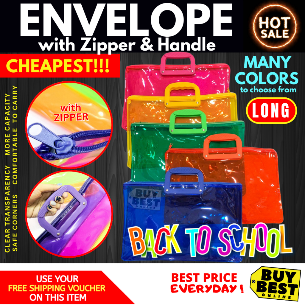 Plastic Envelope with Zipper & Handle | Shopee Philippines