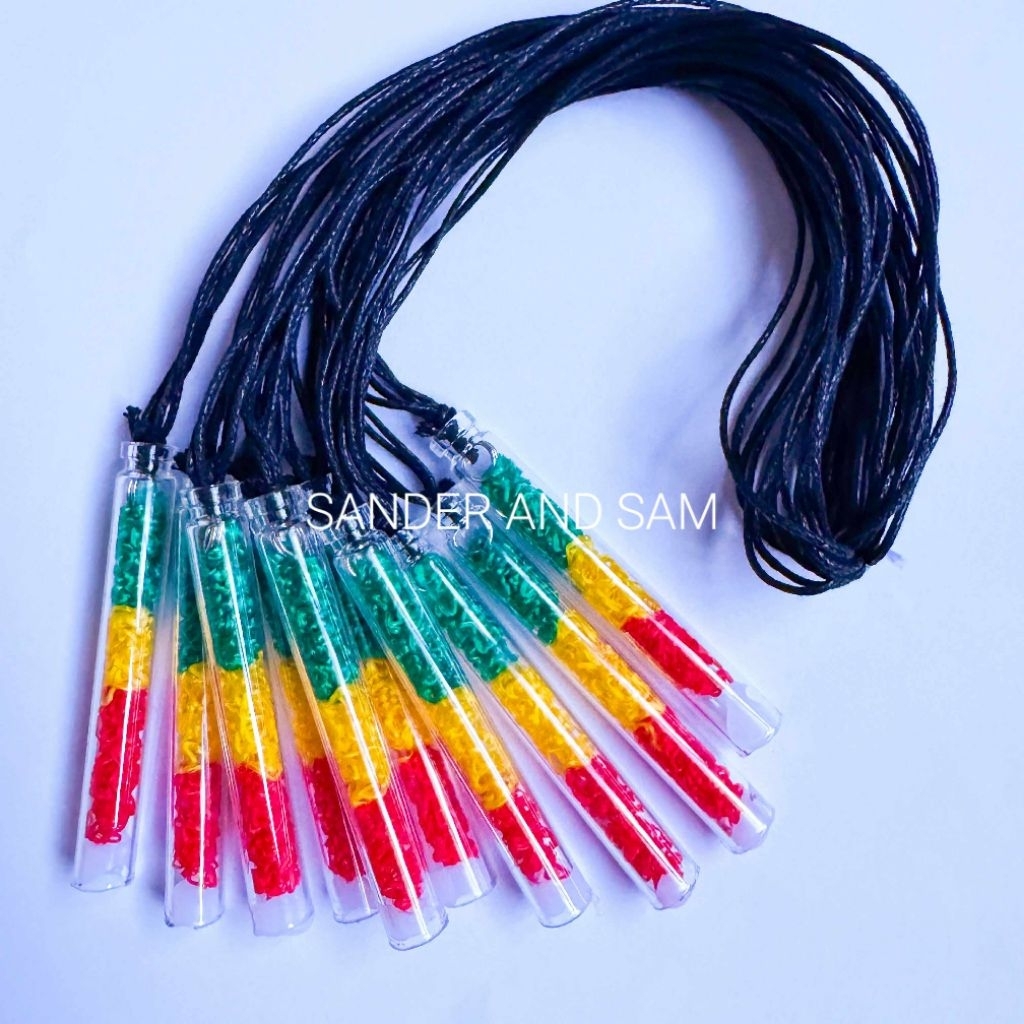 Rasta Glass Tube Ebot Necklace Adjustable Ornaments Reggae | Shopee ...