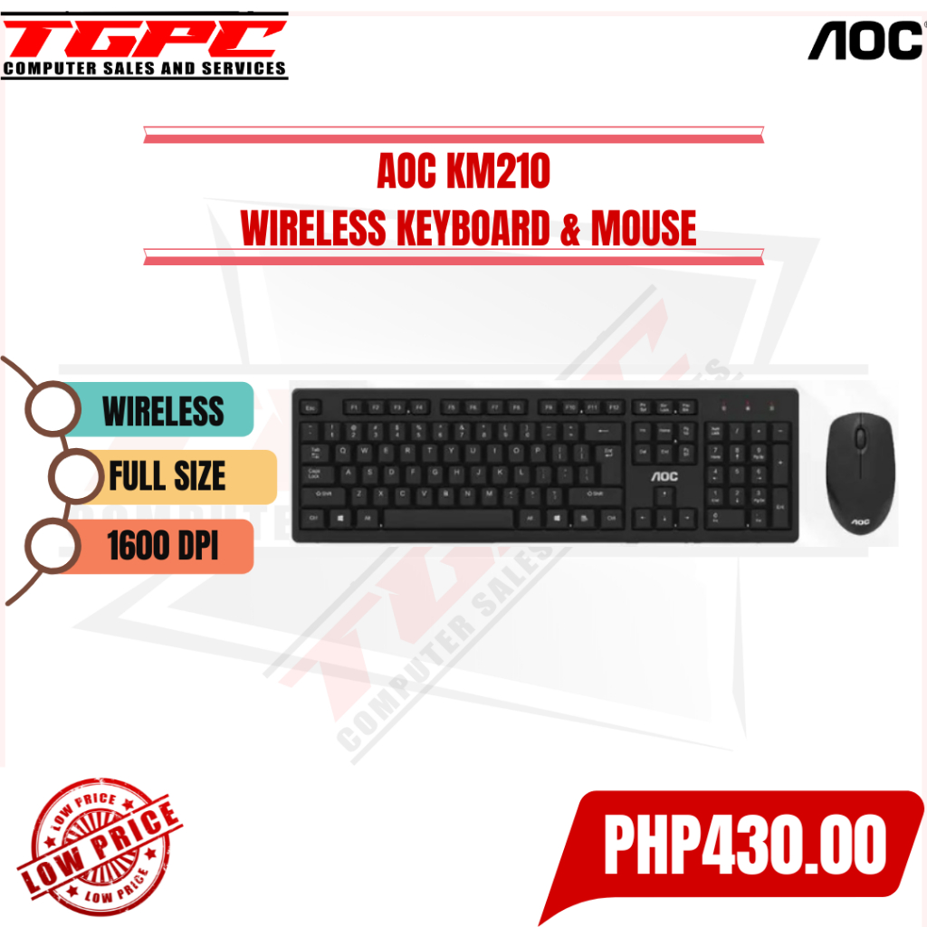 AOC KM210 Wireless Keyboard and Mouse | Shopee Philippines