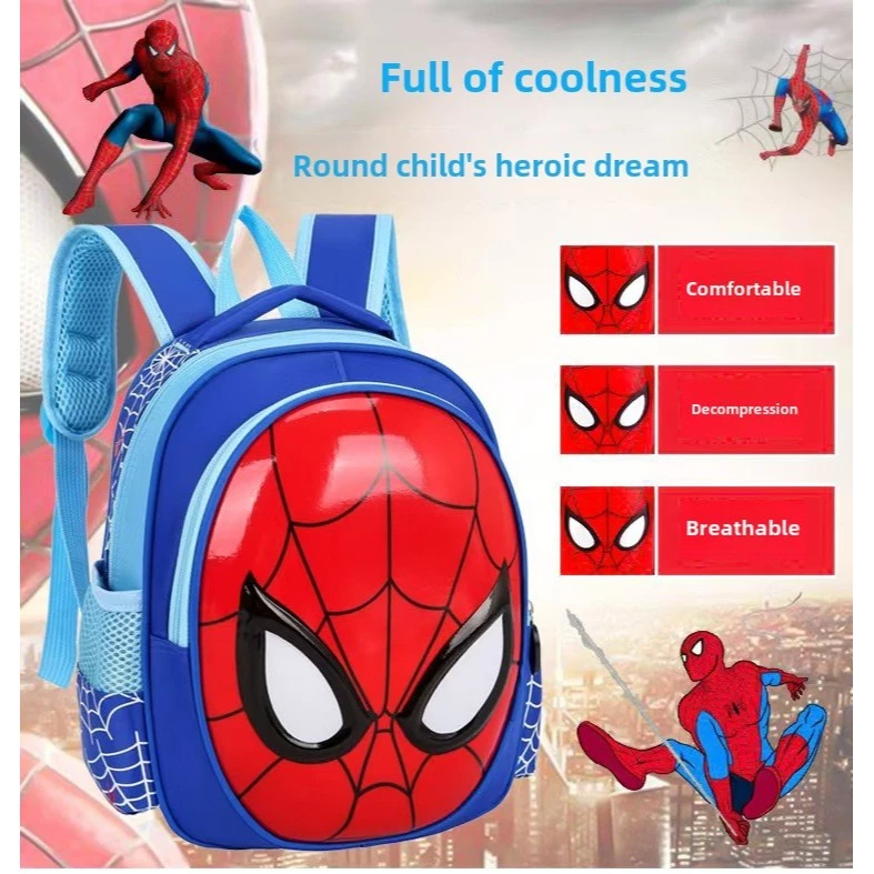 3D cartoons spiderman superman batman children backpack Cartoon Cute ...