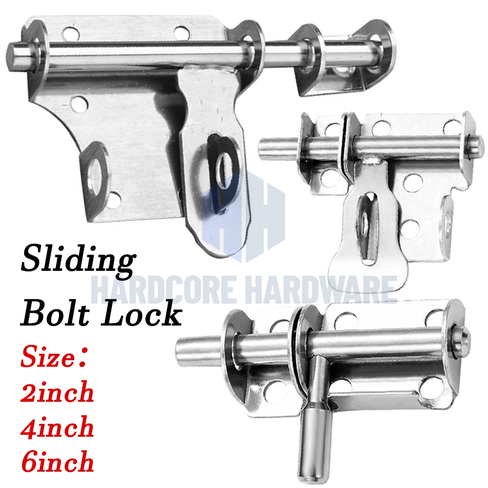 HH Stainless Steel Door Lock Barrel Bolt Whit Safety Hasp 2"/4"/6 ...