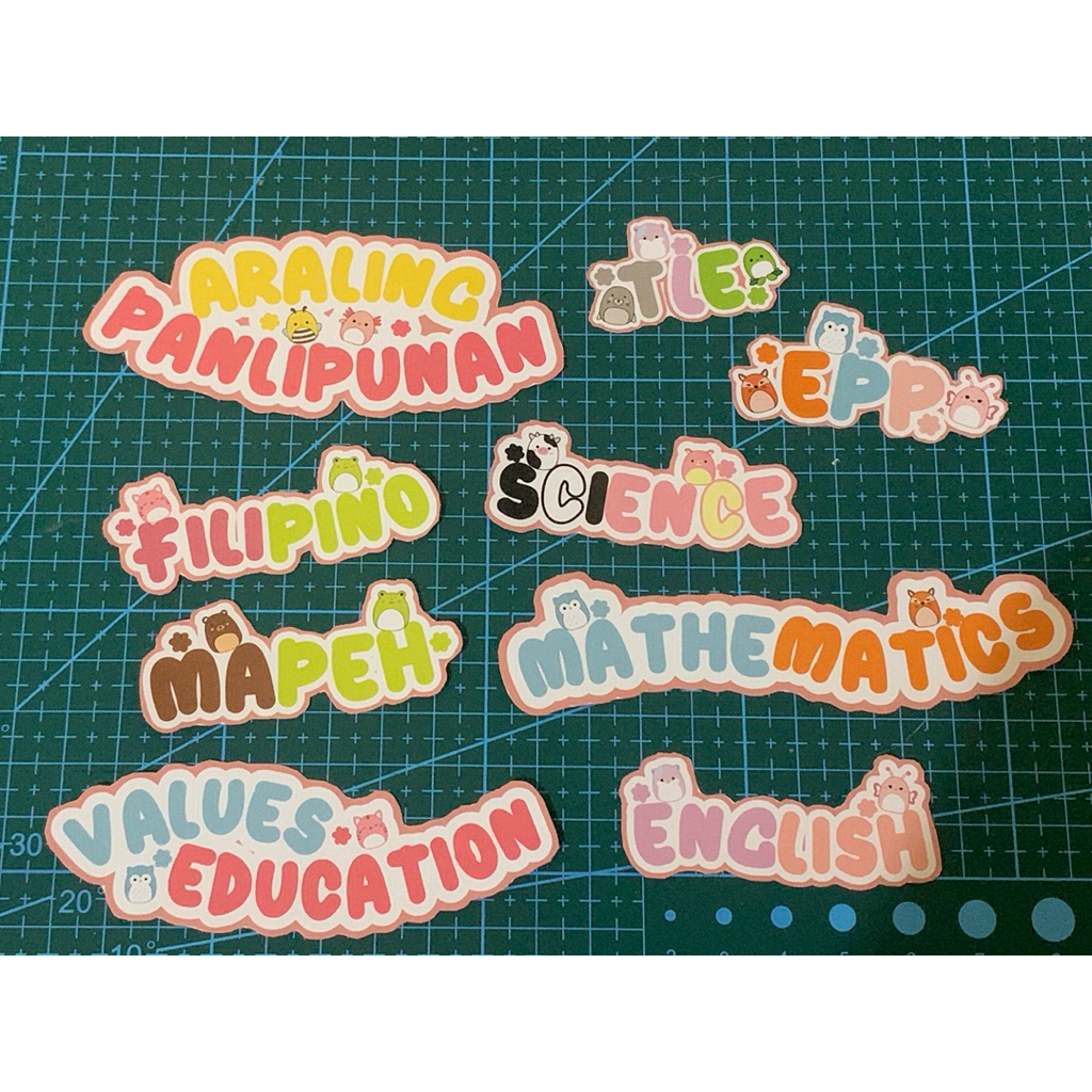 Cute Characters Subject Sticker sold as set per grade | Shopee Philippines