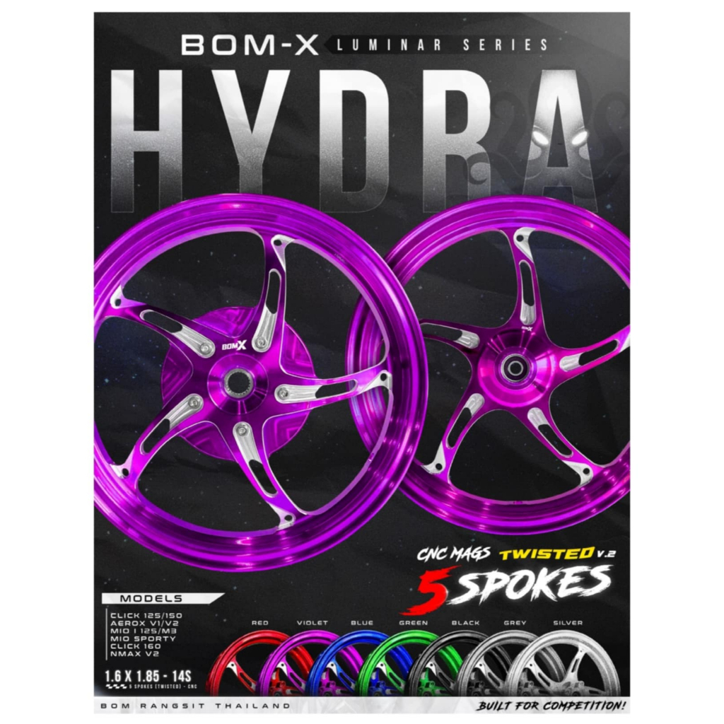 BOMX MAGS CNC ALLOY MIOi125/M3 STAR/HYDRA/DRACO/LYNX/VELA/LUNA | Shopee ...