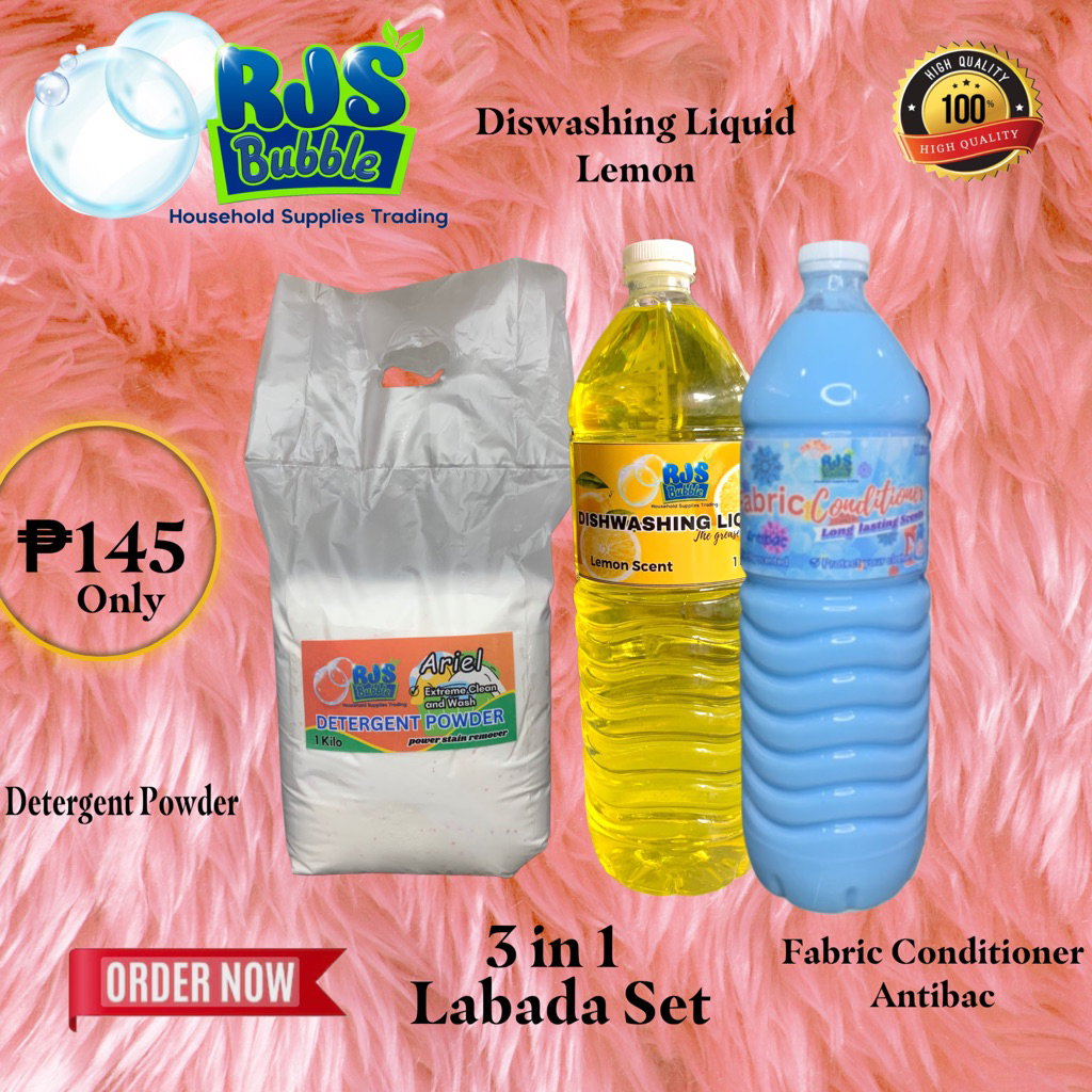 3 in 1 LABADA SET ( Detergent Powder, Diswashing Liquid, Fabric ...