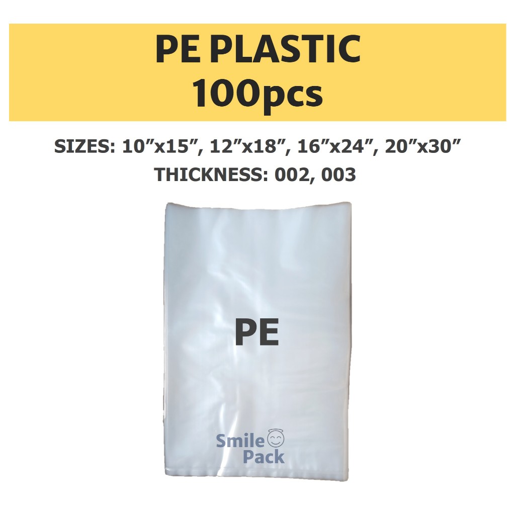 PE Plastic Supot Bag 50-100pcs - 10x15, 12x18, 16x24, 20x30 Thickness ...