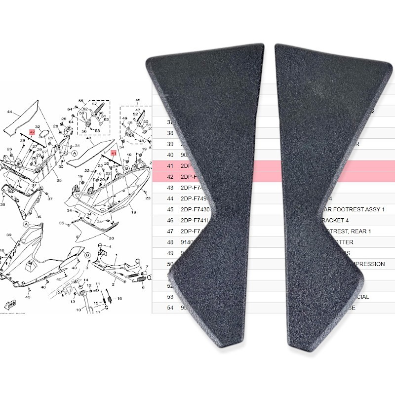 RUBBER MAT 1 | 2 NMAX V1 2DP-F7483-00/ 2DP-F7484-00 (Per Piece ...