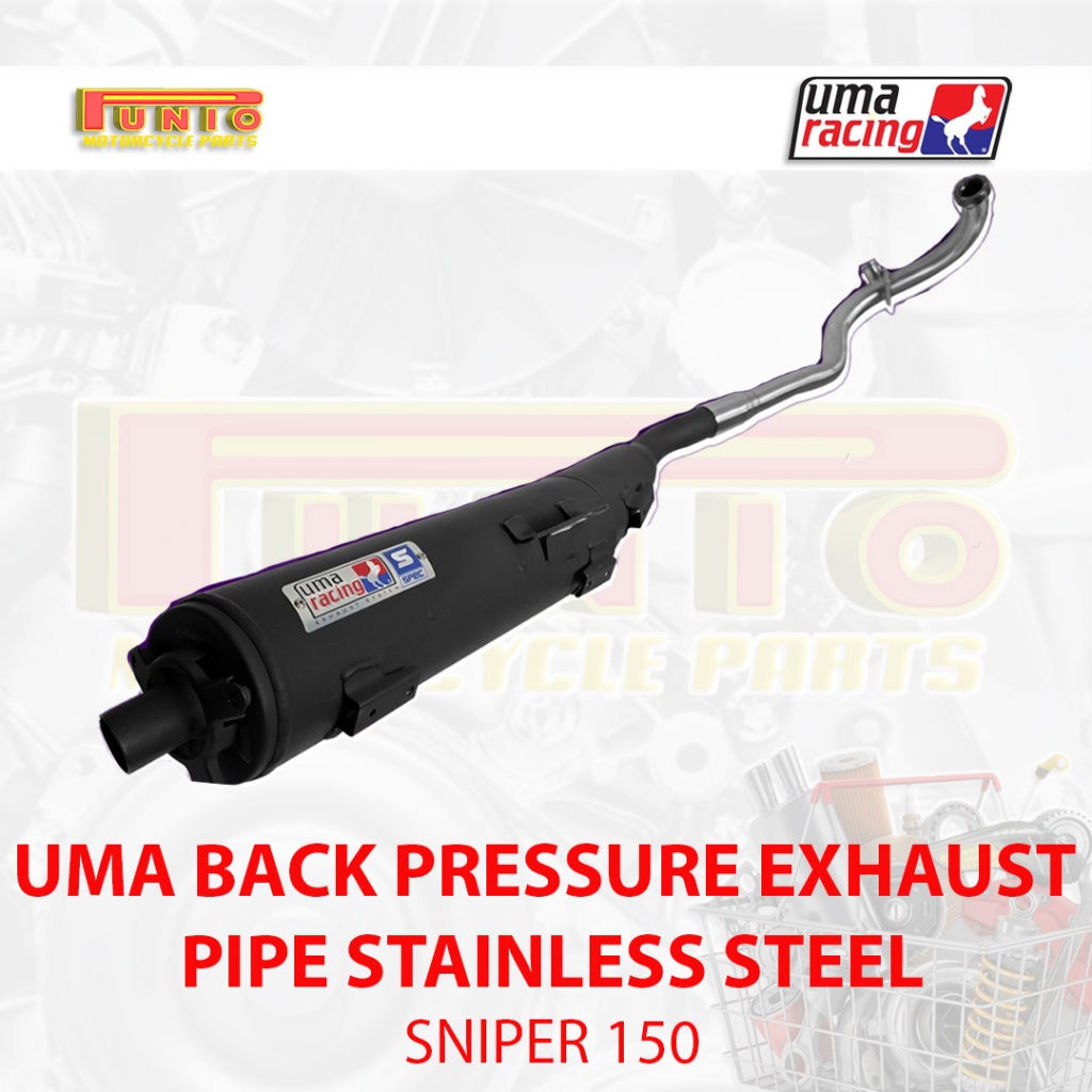 NEW! UMA BACK PRESSURE EXHAUST PIPE STAINLESS STEEL FOR SNIPER 150 ...