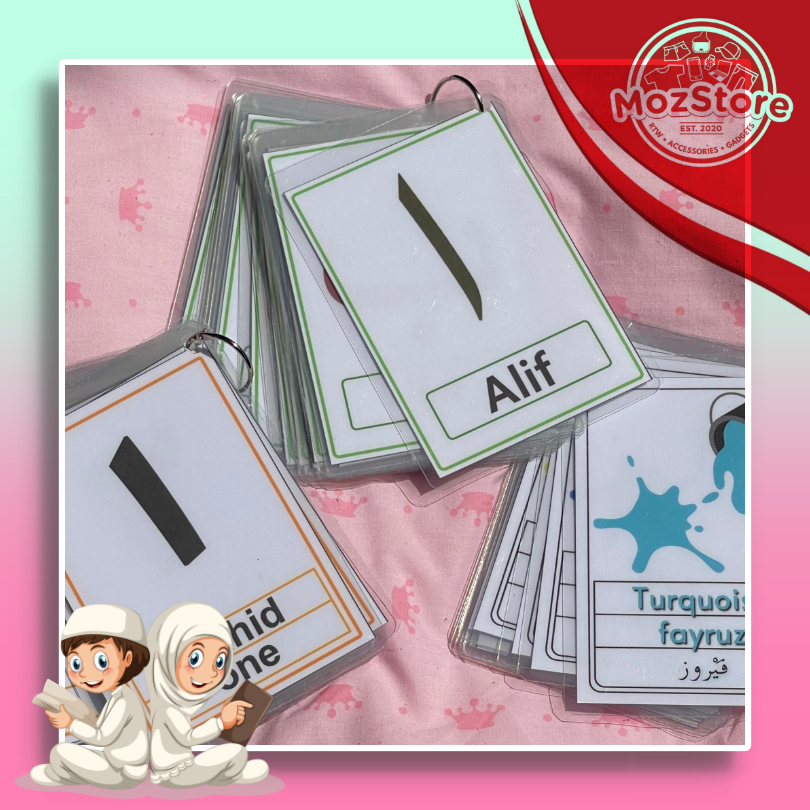 ARABIC ALPHABET NUMBERS COLORS FLASHCARDS | Shopee Philippines