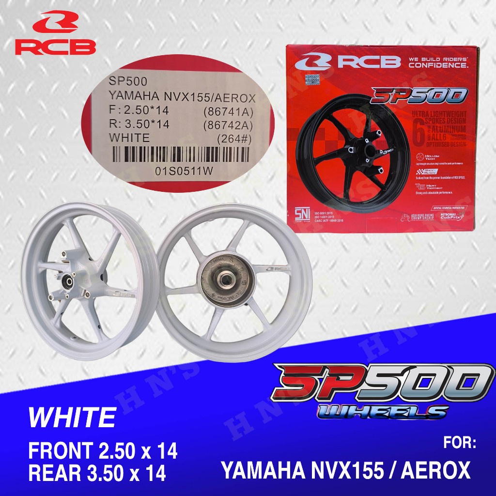 RACING BOY RCB SP500 Mags ( White ) for Yamaha Aerox v1 and v2 | Shopee ...