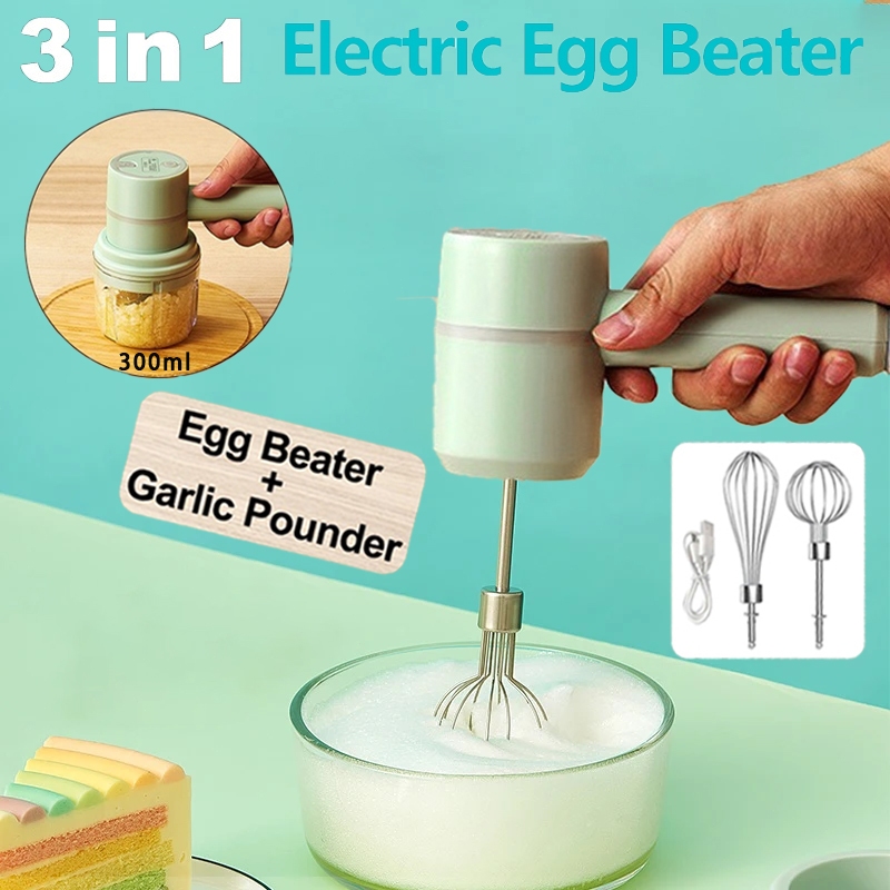 3 IN 1 Wireless Egg Beater Electric Handheld Mixer For Baking Usb ...