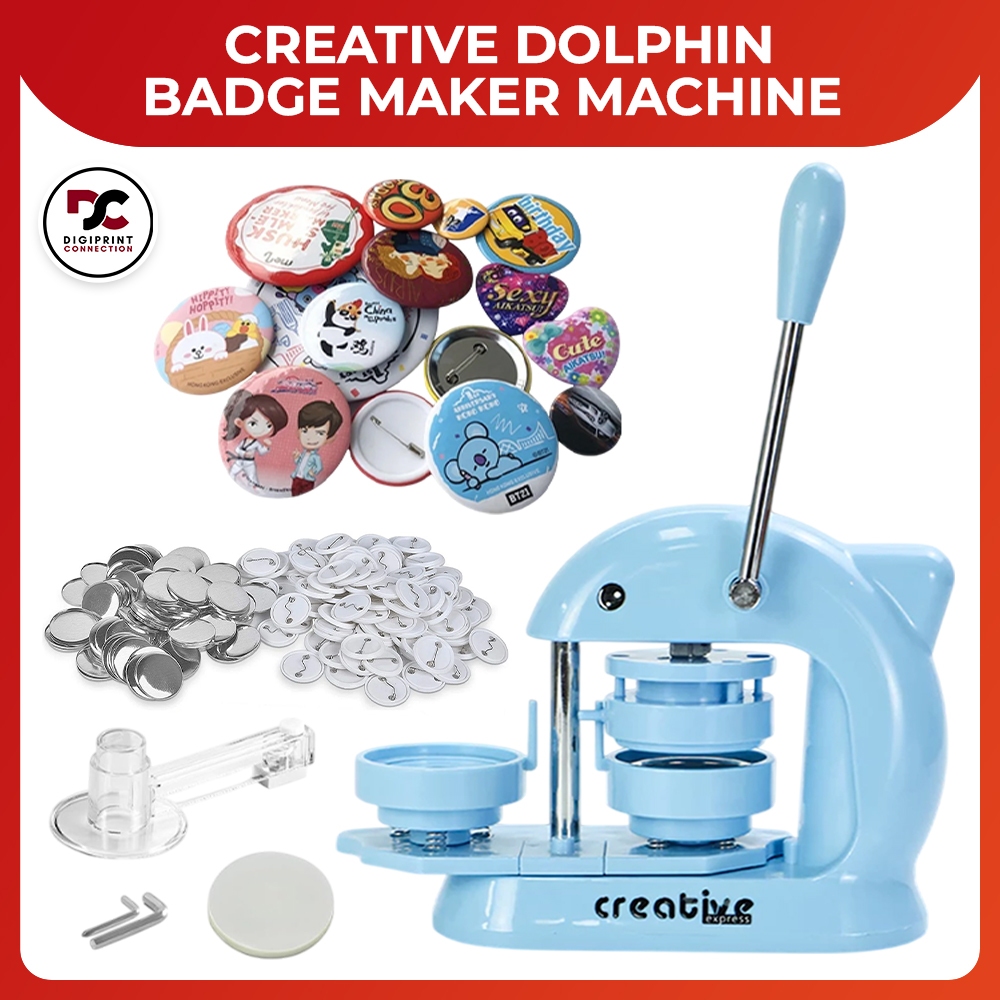 Creative CR-110 Fancy Dolphin Badge Maker Machine Blue - for DIY Craft ...