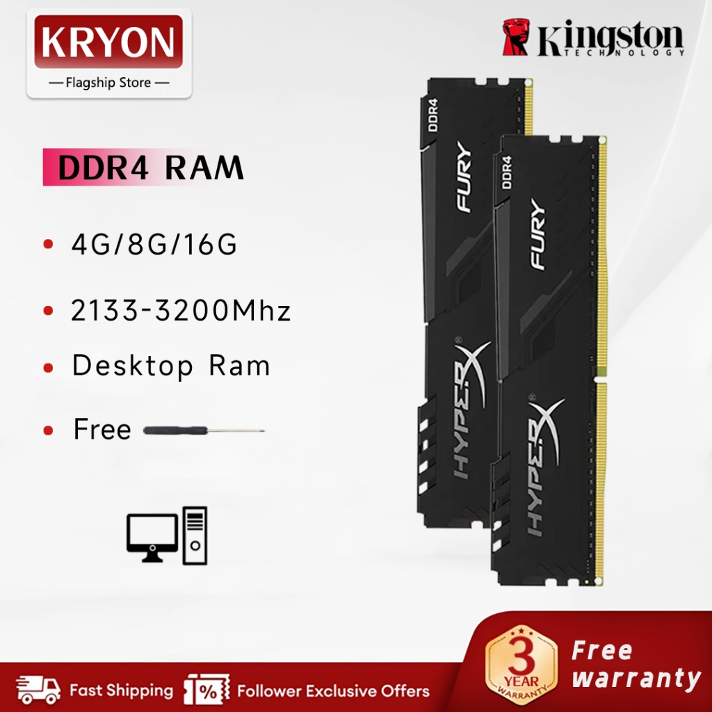 DDR4 Ram HyperX FURY Desktop DDR4 RAM 4GB 8GB 16GB 2400Mhz 2666Mhz ...